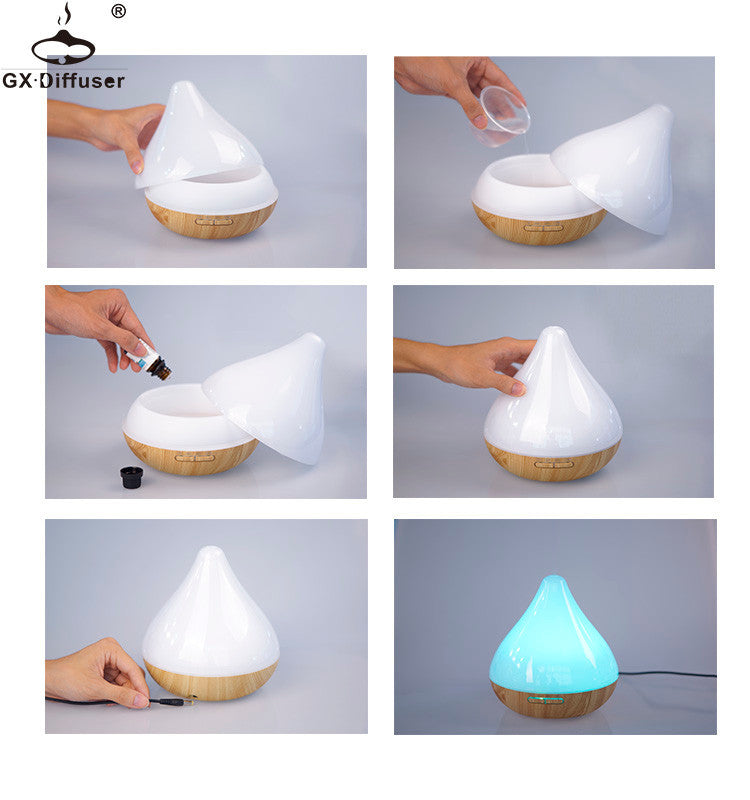 New ULTRASONIC MIST DIFFUSER with Changing LED Lights Black Base ...